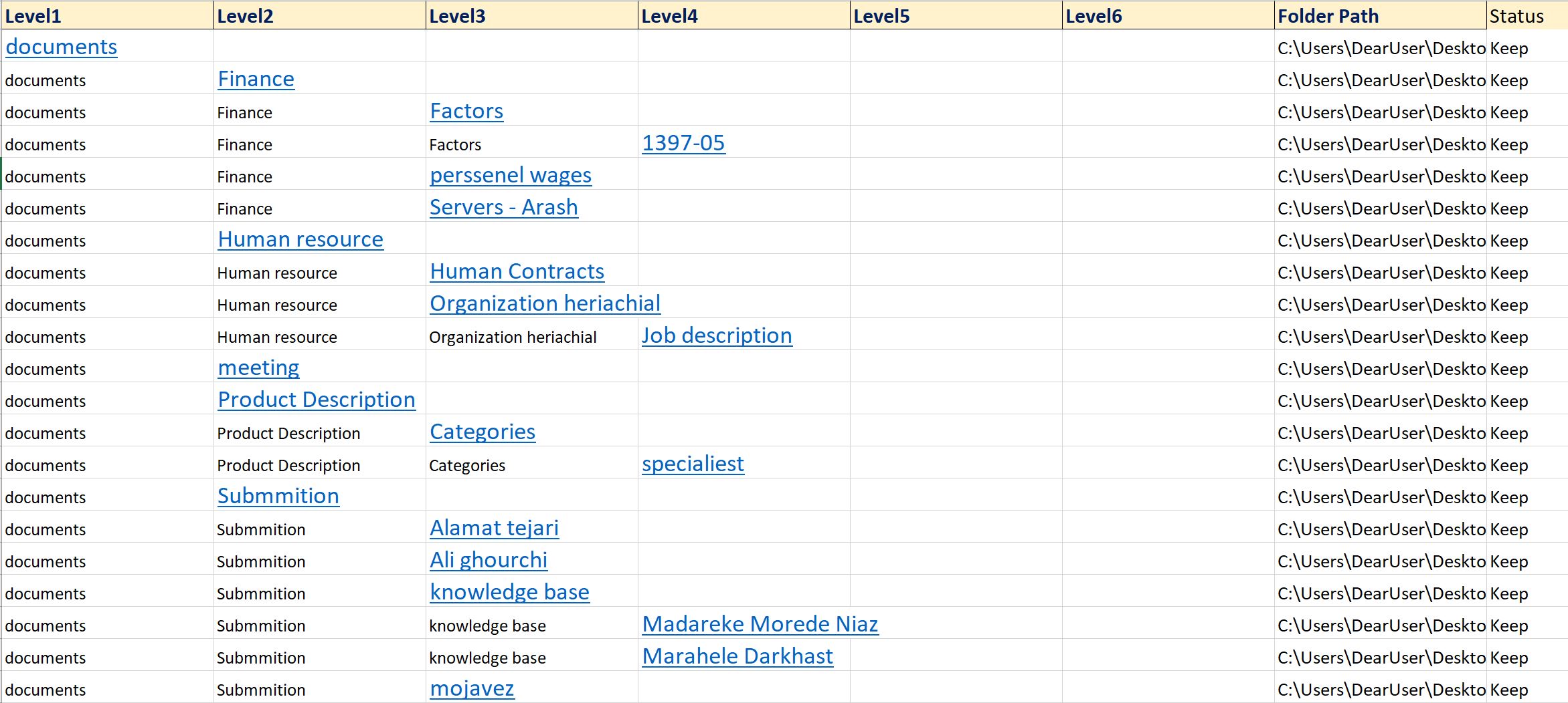 Organize Files And Folders By Microsoft Excel Deyako