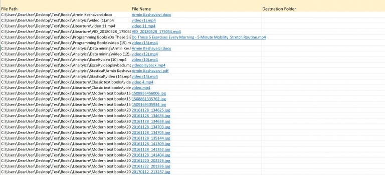 Organize files and folders by Microsoft Excel - Deyako
